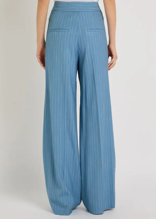 Veronica Beard Heyser Striped Wide-leg Trousers