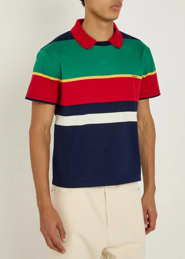 Versace Striped Layered Cotton T-shirt - Multicoloured 1