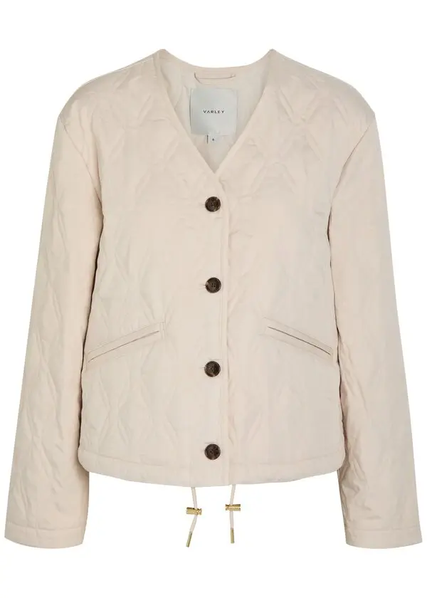 Varley Saba Quilted Woven Jacket - Cream