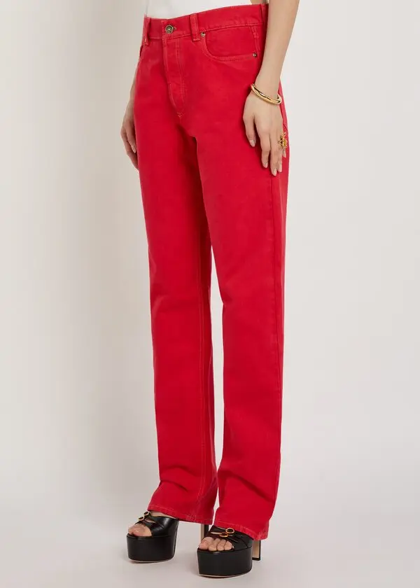 Versace Straight-leg Denim Jeans - Red