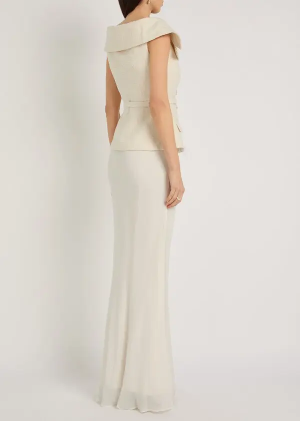 SELF-PORTRAIT Tailored Double-breasted Bouclé Maxi Dress