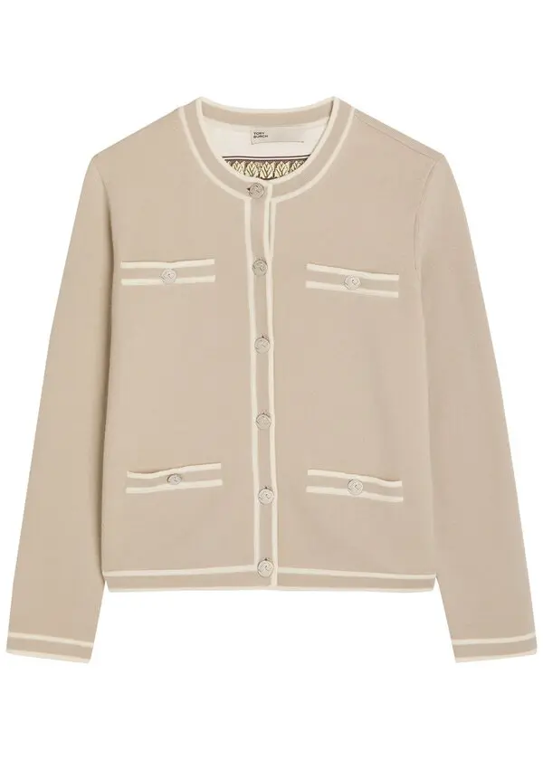 Tory Burch Kendra Wool Cardigan - Grey