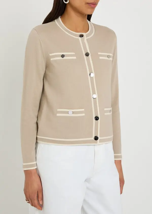 Tory Burch Kendra Wool Cardigan - Grey