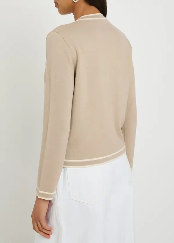 Tory Burch Kendra Wool Cardigan - Grey