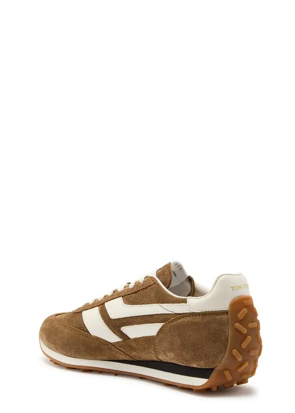 TOM FORD Mick Panelled Suede Sneakers - Tan