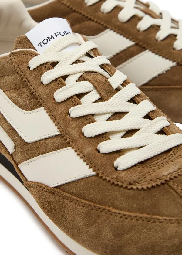 TOM FORD Mick Panelled Suede Sneakers - Tan