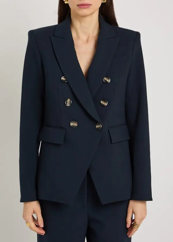 Veronica Beard Miller Dickey Crepe Blazer - Navy