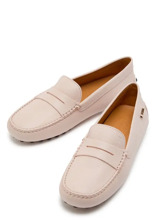 TOD'S Gommino Grained Leather Loafers - Pink