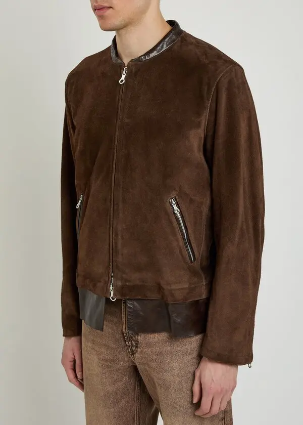 Our Legacy Drift Layered-hem Suede Jacket - Brown