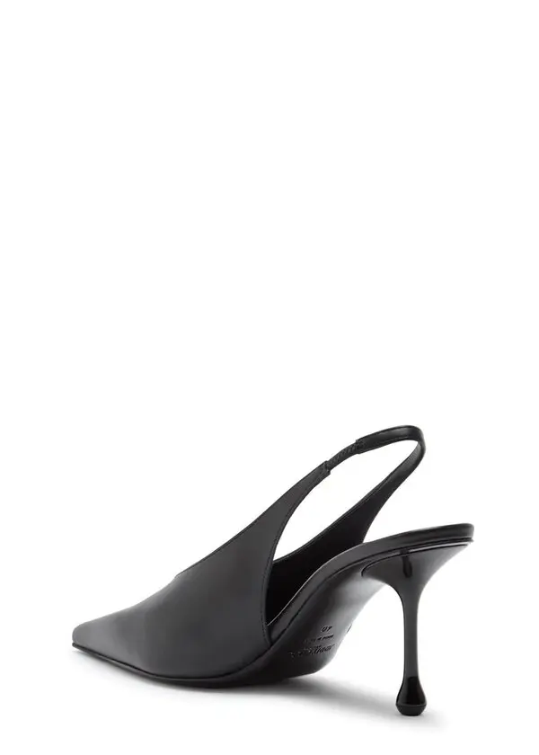 JIMMY CHOO Isa 80 Leather Slingback Pumps - Black
