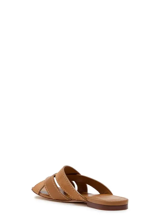 TOD'S Square-toe Suede And Leather Sandals - Brown