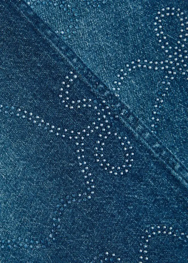 LoveShackFancy Dessa Embellished Wide-leg Jeans