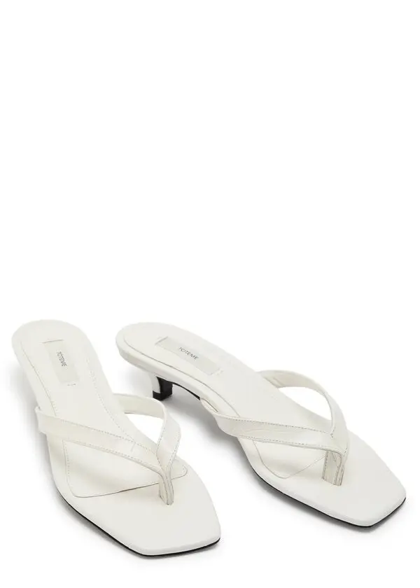 TOTEME 40 Crocodile-effect Leather Sandals - White