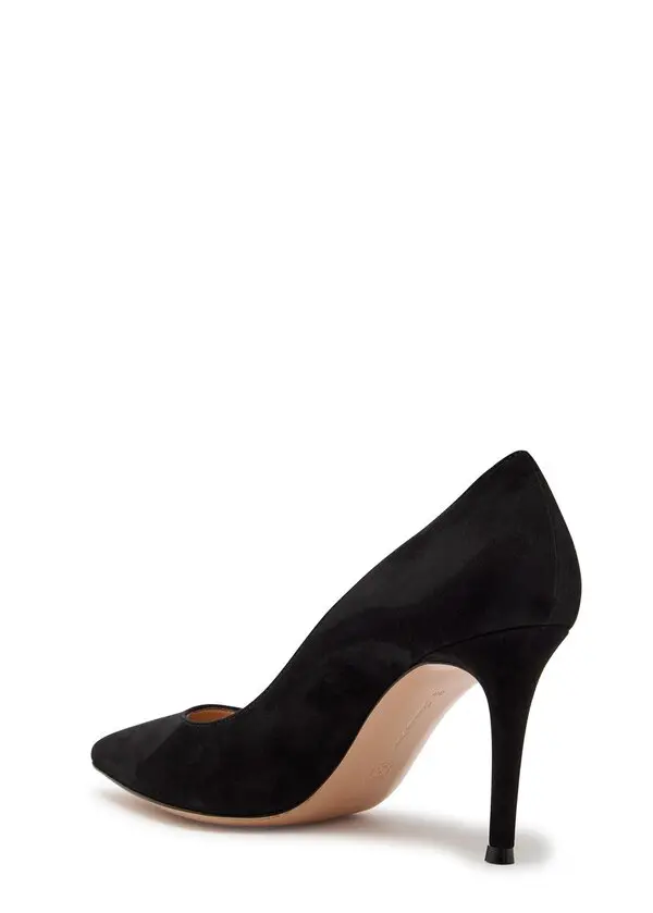 GIANVITO ROSSI Camoscio 85 Suede Pumps - Black