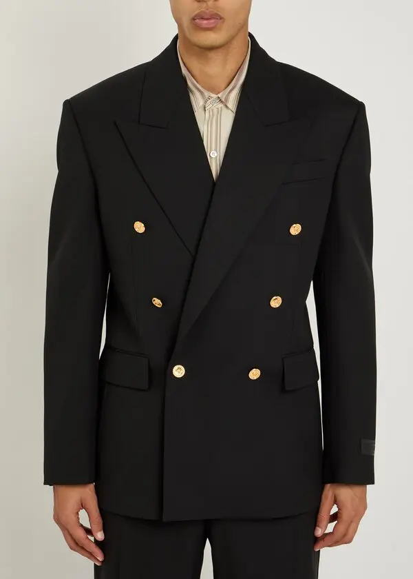 Versace Wool Double-breasted Blazer