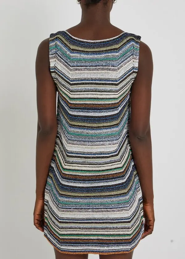 Missoni Striped Metallic-knit Mini Dress
