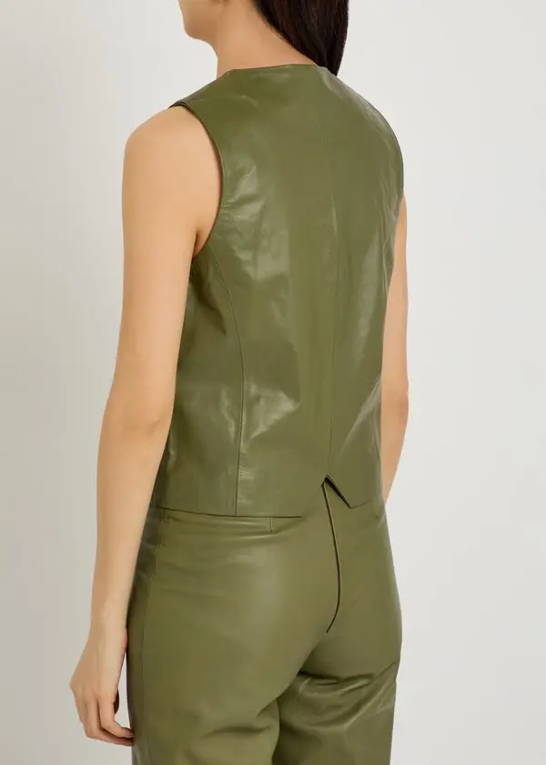 SKIIM V-neck Leather Waistcoat