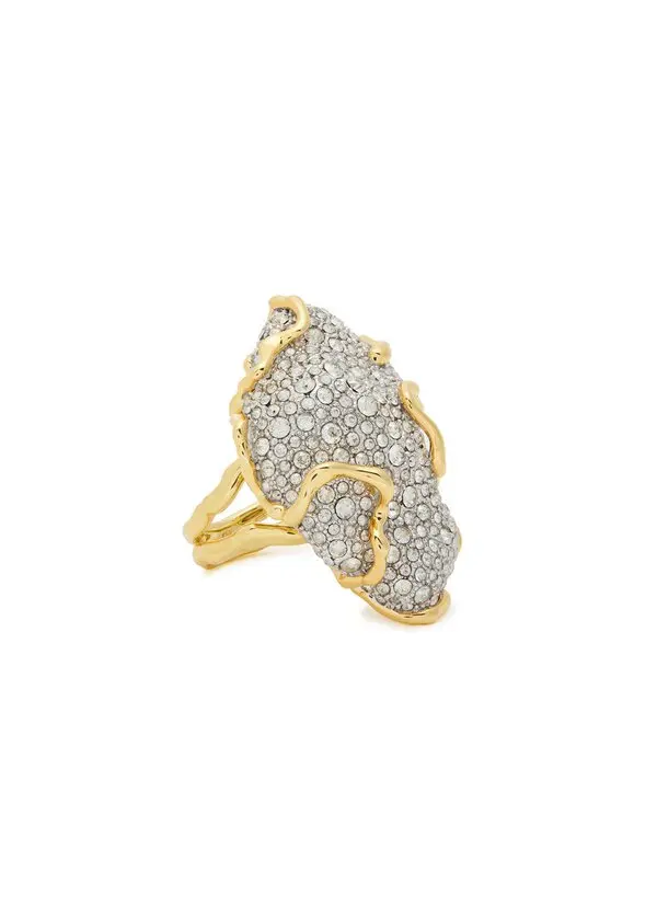 Alexis Bittar Pavé Crystal Embellished Two-tone Ring