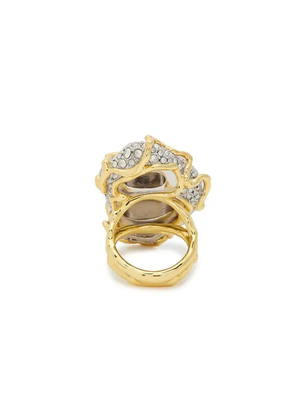 Alexis Bittar Pavé Crystal Embellished Two-tone Ring