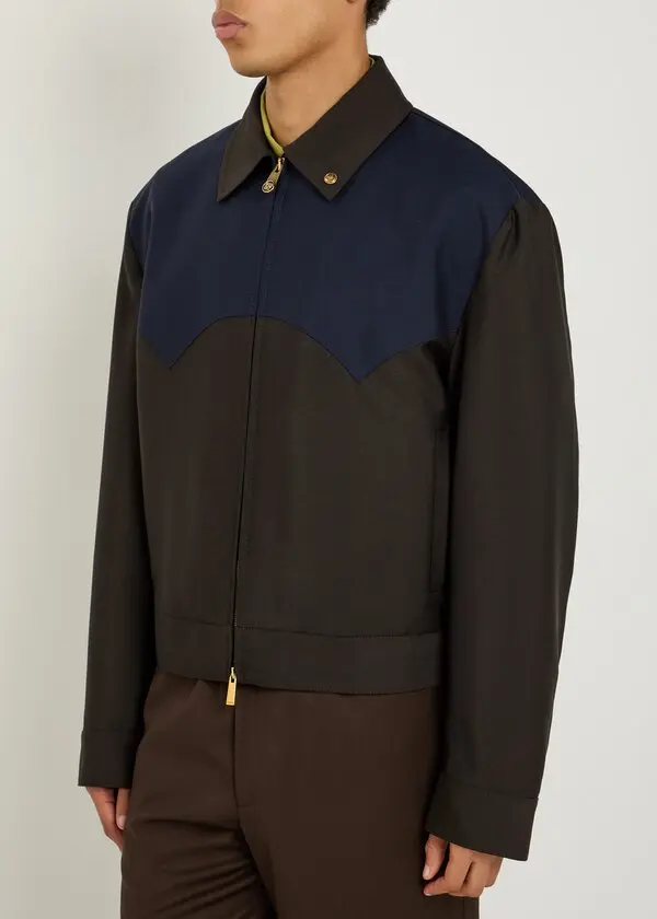 Versace Panelled Wool And Mohair-blend Jacket