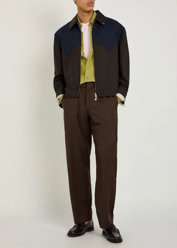 Versace Panelled Wool And Mohair-blend Jacket