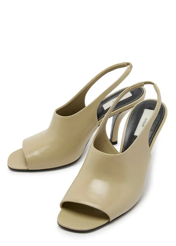 TOTEME 90 Naplack Leather Slingback Sandals