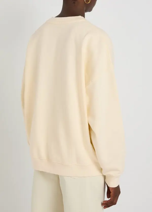 ANINE BING Miles Logo-print Cotton Sweatshirt - Cream