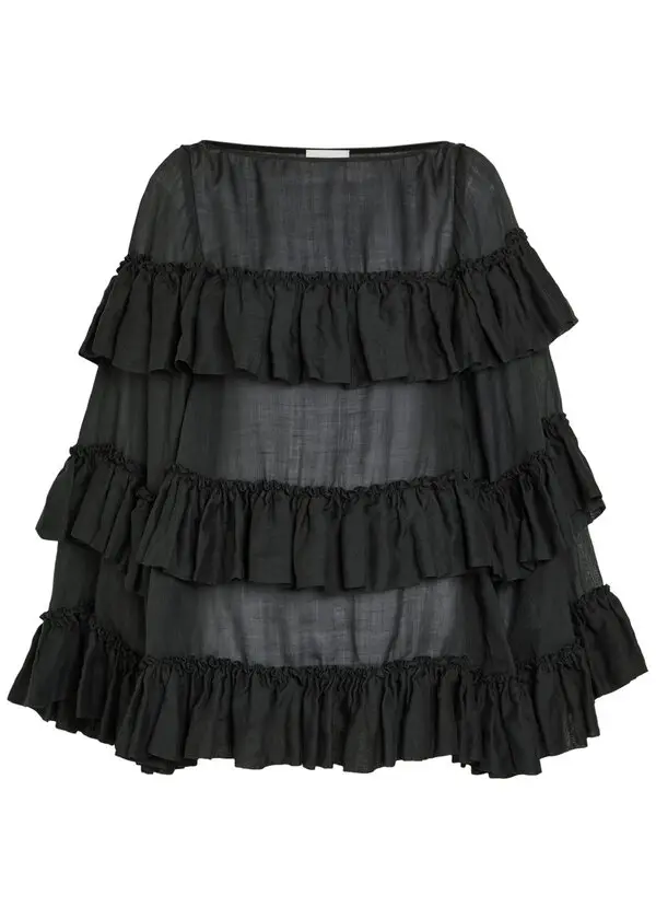 Dries Van Noten Charlice Ruffled Ramie Top