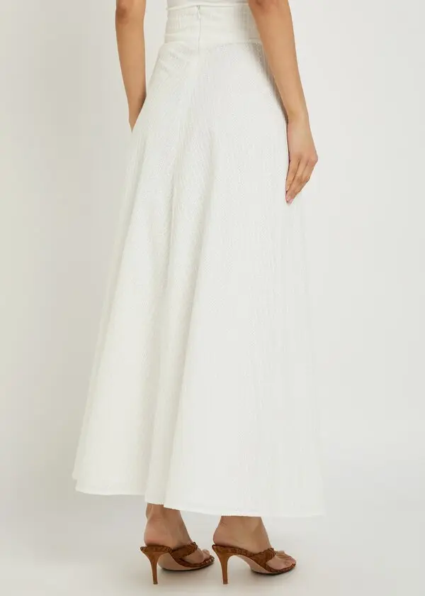 SKIIM Embroidered Split Midi Skirt