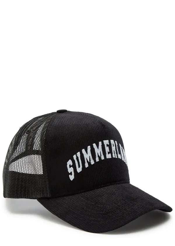 NAHMIAS Summerland Corduroy And Mesh Cap - Black