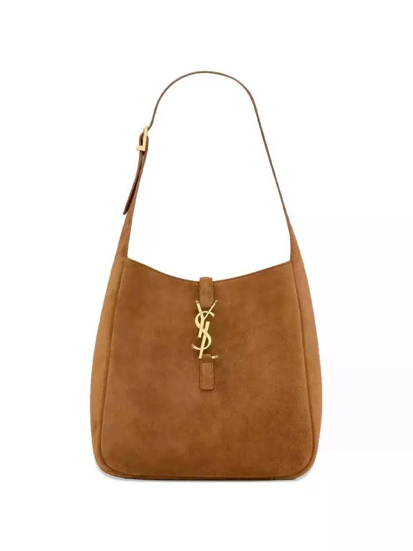 Saint Laurent Logo Leather Shoulder Bag - Brown