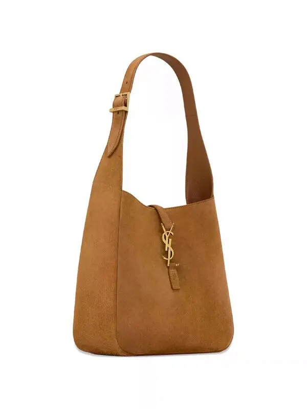 Saint Laurent Logo Leather Shoulder Bag - Brown