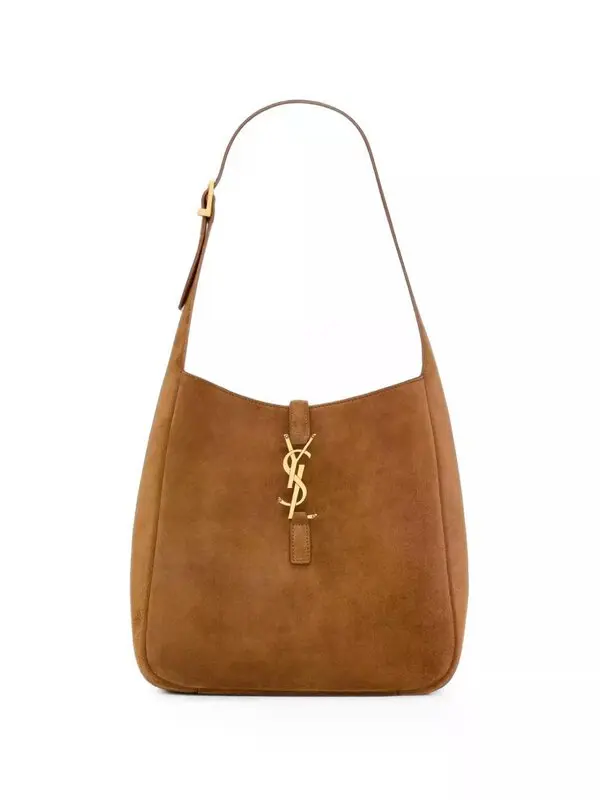 Saint Laurent Logo Leather Shoulder Bag - Brown