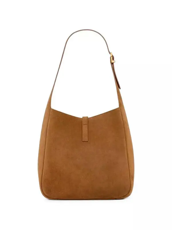 Saint Laurent Logo Leather Shoulder Bag - Brown
