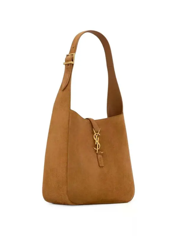 Saint Laurent Logo Leather Shoulder Bag - Brown