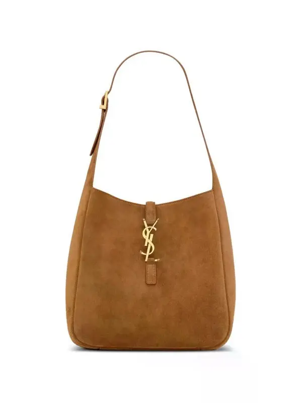 Saint Laurent Logo Leather Shoulder Bag - Brown