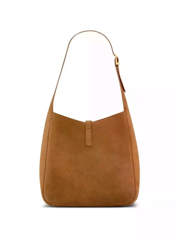 Saint Laurent Logo Leather Shoulder Bag - Brown