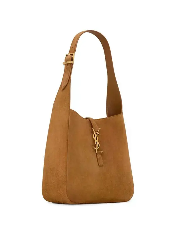 Saint Laurent Logo Leather Shoulder Bag - Brown