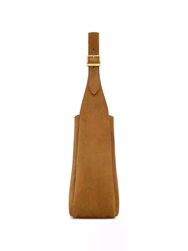 Saint Laurent Logo Leather Shoulder Bag - Brown