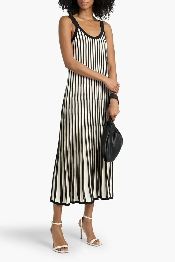 Zimmermann Striped Cotton-blend Midi Dress