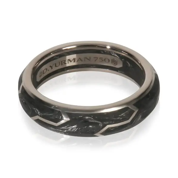 David Yurman 18k White Gold & Forged Carbon Ring - White_gold