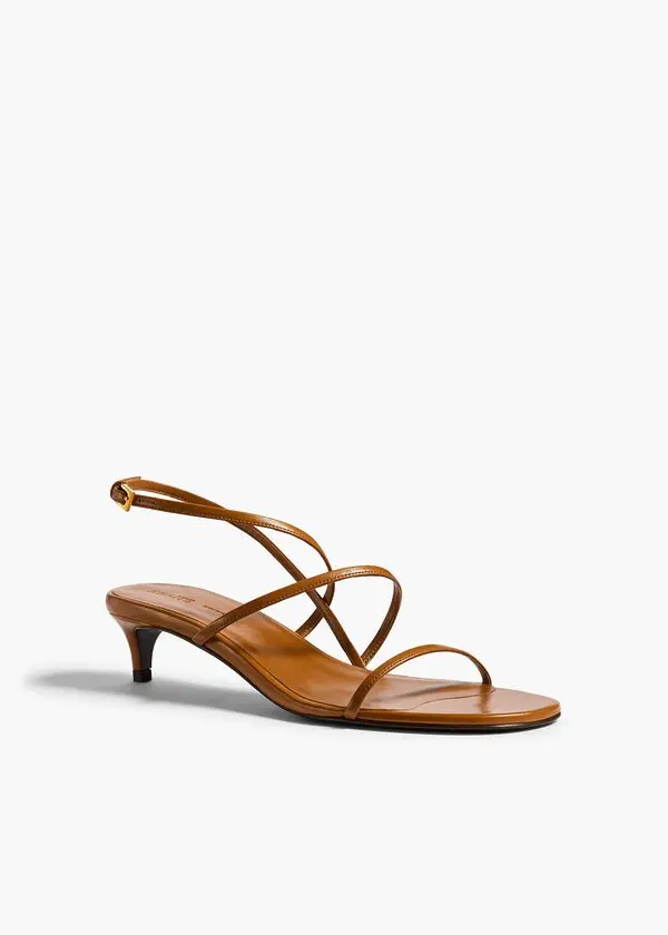 Khaite Loop Kitten Heel Sandal - Cuoio