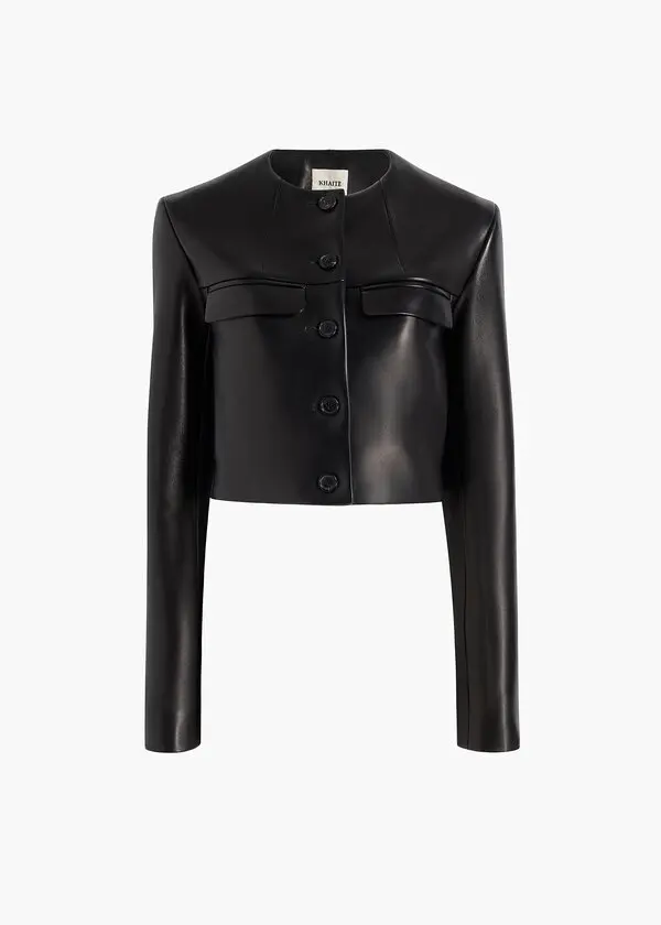 Khaite Roto Leather Jacket - Black
