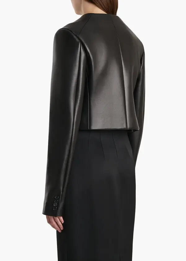 Khaite Roto Leather Jacket - Black