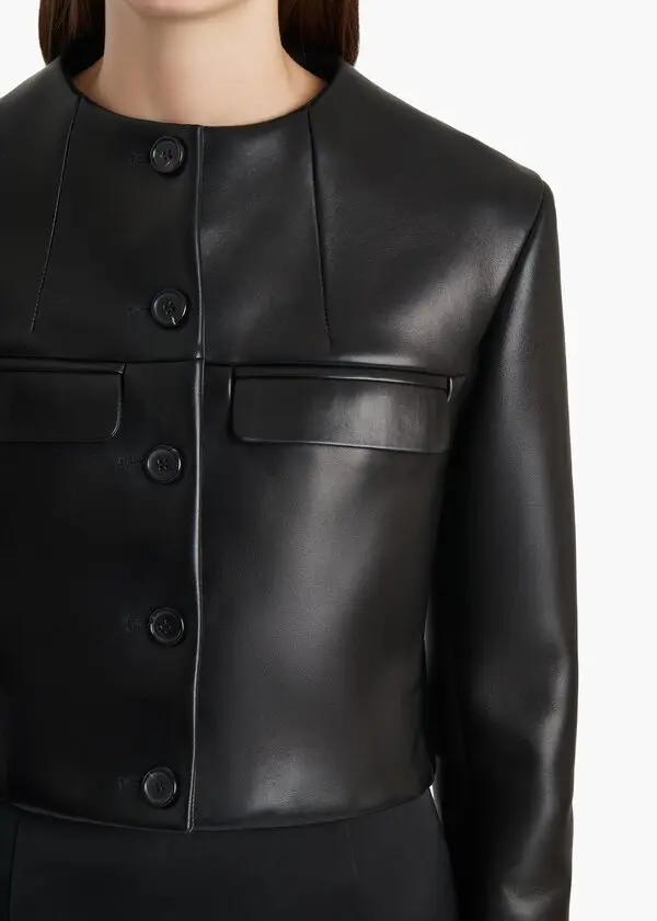 Khaite Roto Leather Jacket - Black