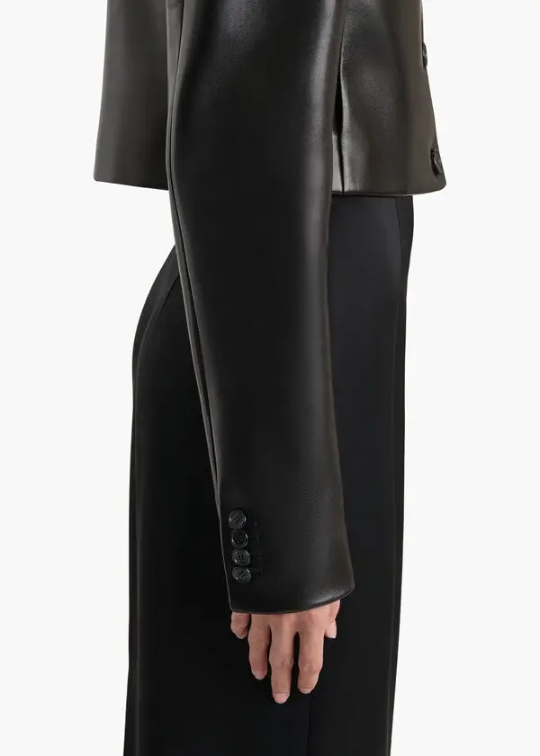 Khaite Roto Leather Jacket - Black