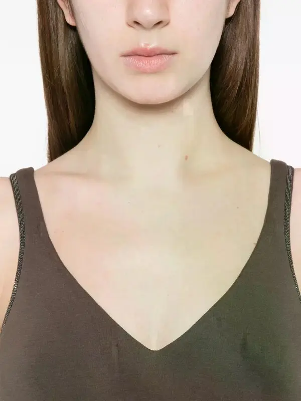Brunello Cucinelli V-neck Strap Top