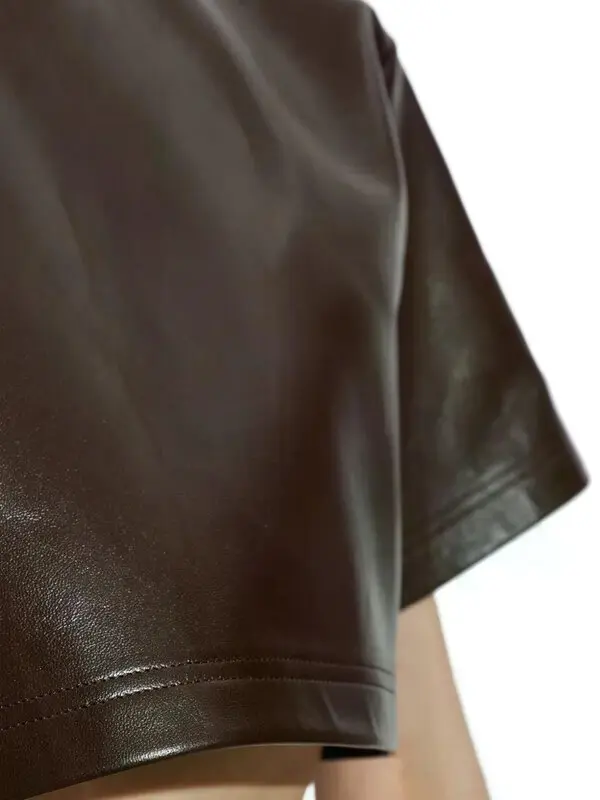 Balenciaga Cropped Collarless Leather T-shirt