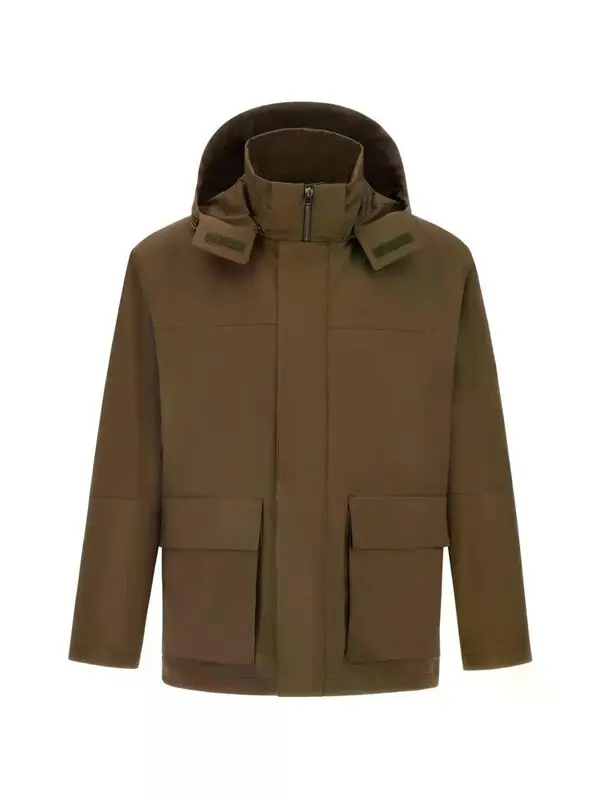 Herno Flap-pocket Hooded Jacket - Brown