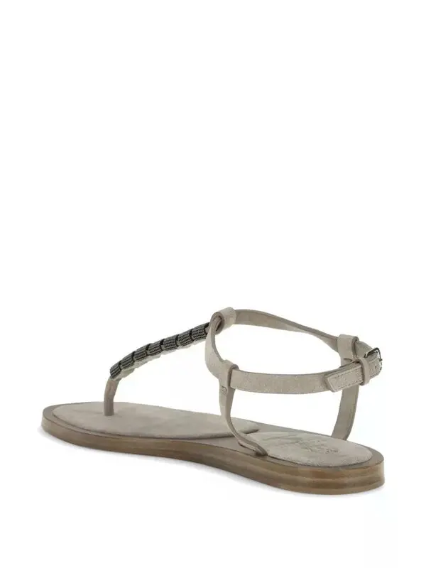 Brunello Cucinelli Beaded-strap Sandals - Grey